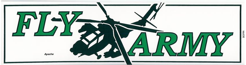 Gifts & Novelties :: Aviation Bumper Sticker - Fly Army - Clear Prop